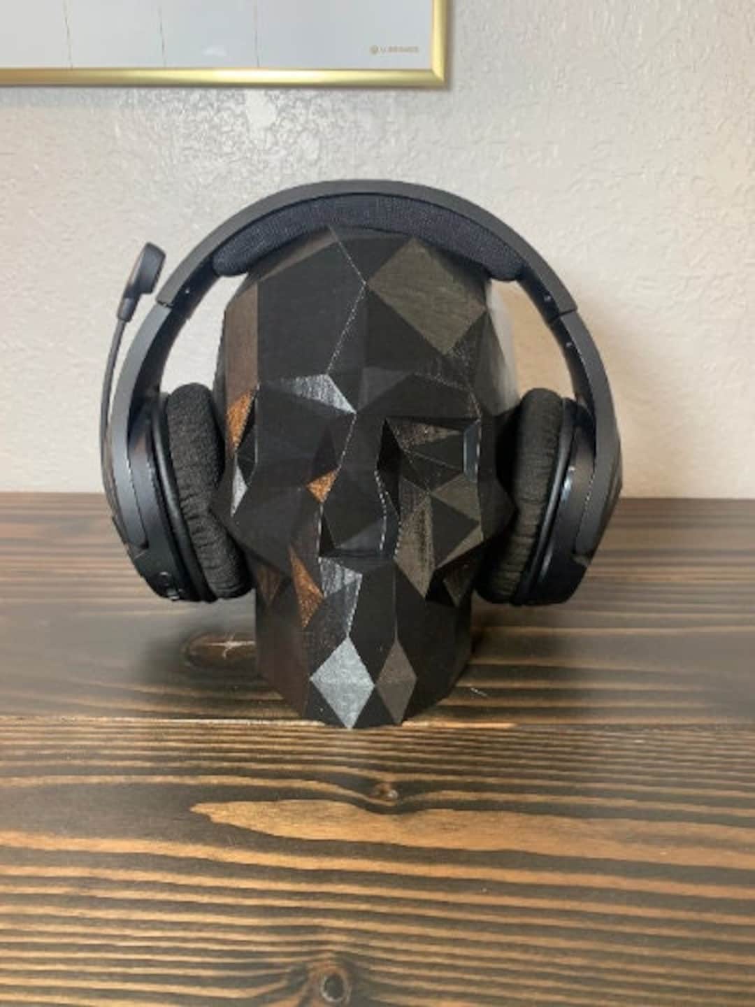 Low Poly Skull Headphone Holder, Gaming Headset Stand, Headphone Holder ...
