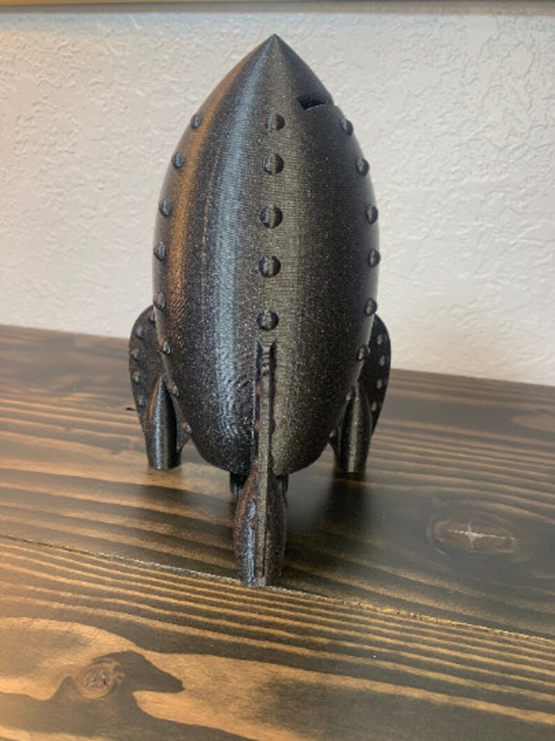 SPACESHIP COIN BANK 3D Printed Rocket Spacecraft Outer Space Nasa Piggy ...