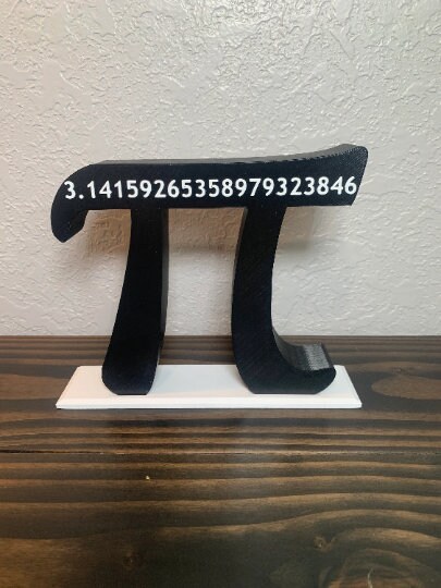 Large Pi Symbol Desk Set With Pi to 20 Digits, 3D Printed With Plastic ...