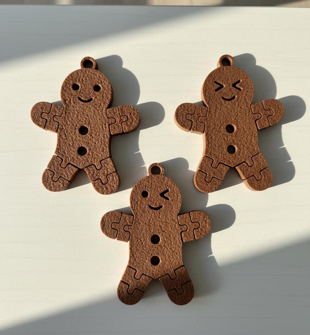 3D Printed Flexible Gingerbread Man Ornament - Christmas Fidget Toy - Etsy