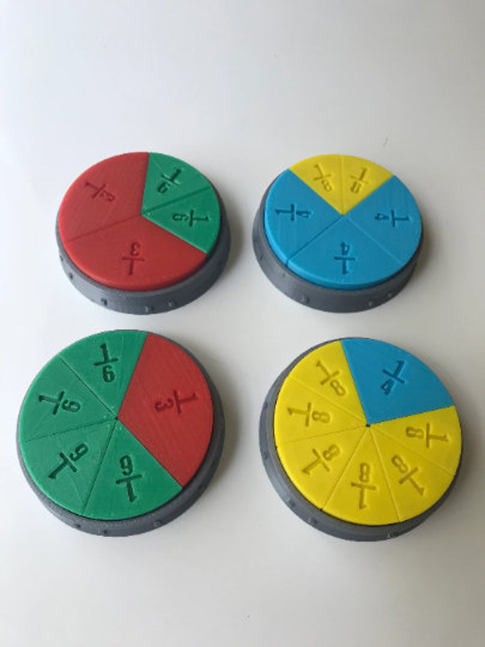 Math Game for Learning Fractions, 3D Printed With Plastic, Educational ...