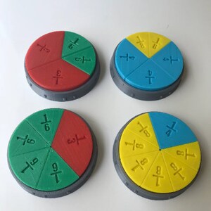 Math Game for Learning Fractions, 3D Printed With Plastic, Educational ...