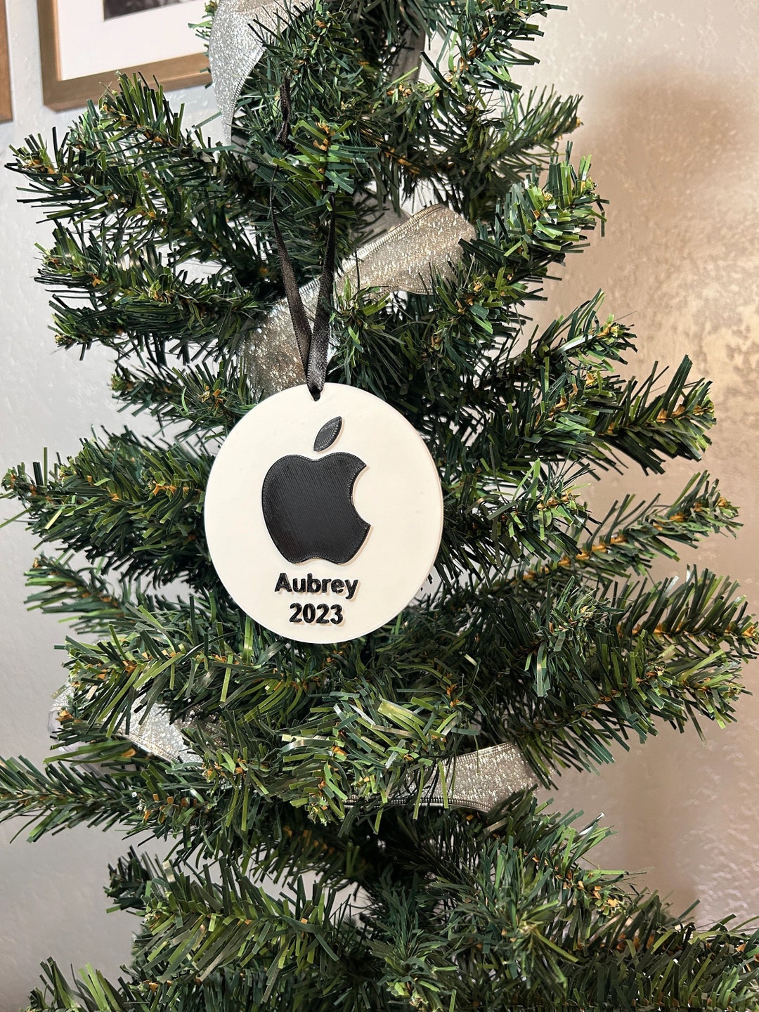 Custom Apple Logo Christmas Ornament, 3D Printed With Plastic - Etsy
