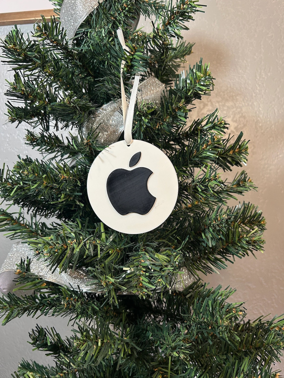 Apple Logo Christmas Ornament, 3D Printed With Plastic - Etsy