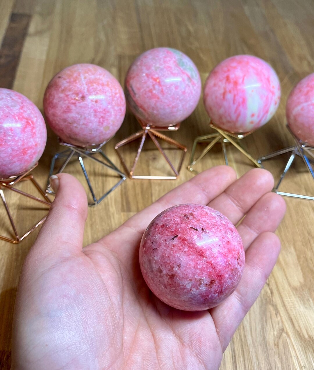 Rare Pink Thulite Sphere: Polished Rosaline Zoisite Crystal Ball - Etsy