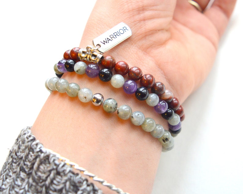 Red Jasper Beaded Bracelet With Customised Charm. Chronic Pain - Etsy