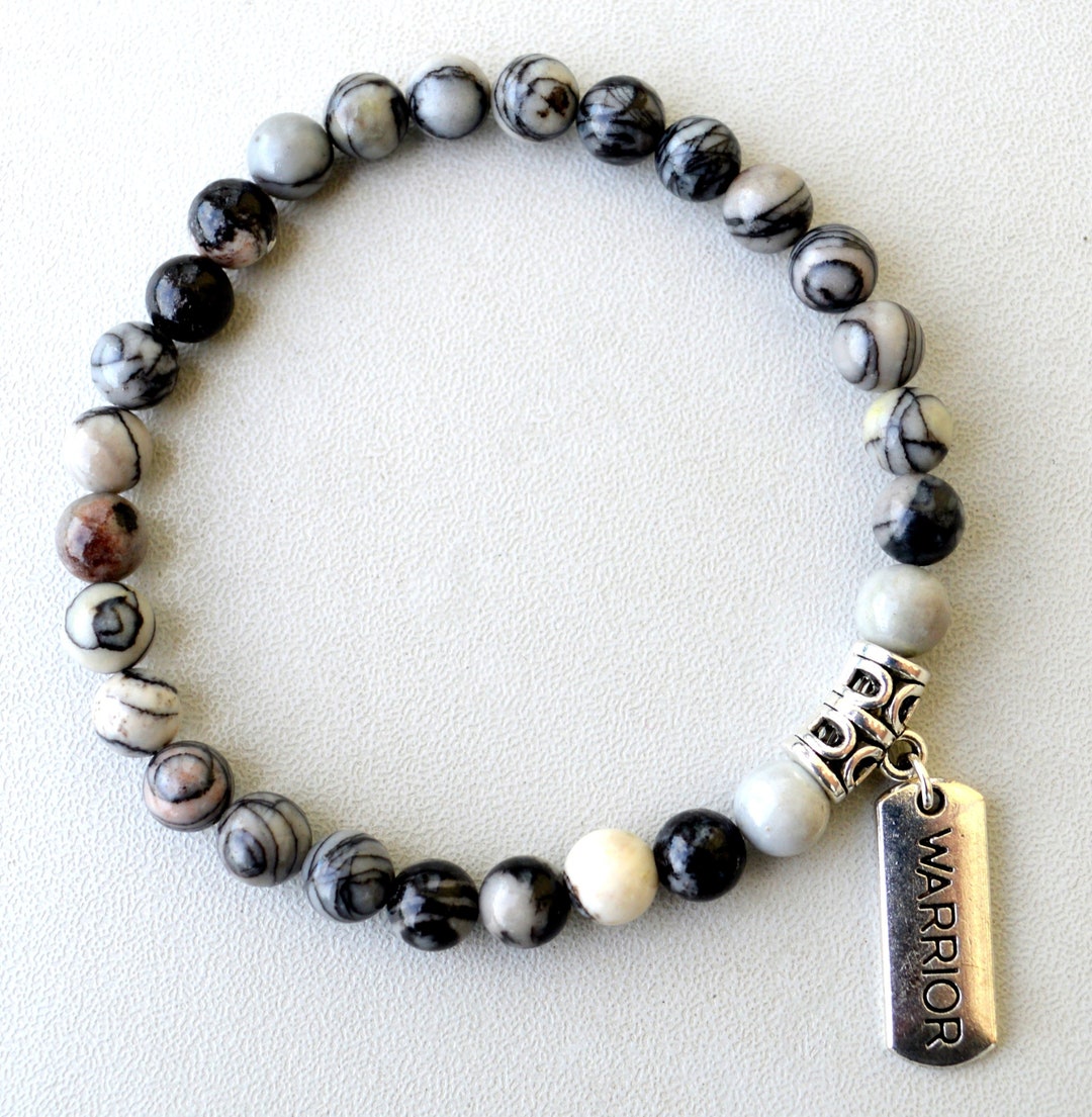 Spiderweb Jasper Stone Bracelet: Warrior Charm. Ehlers Danlos Syndrome ...
