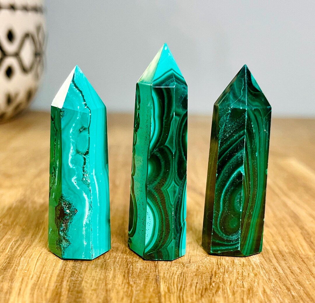 Malachite Tower | Natural Healing Crystal Point | Unique Genuine ...