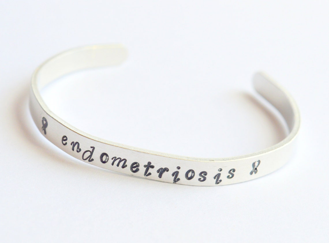 Endometriosis Awareness Cuff Bracelet/ Endo Warrior - Etsy