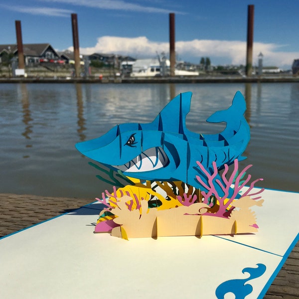 Shark Pop up Card - Etsy