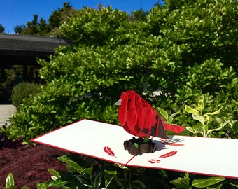 Cardinal Pop up Card - Etsy