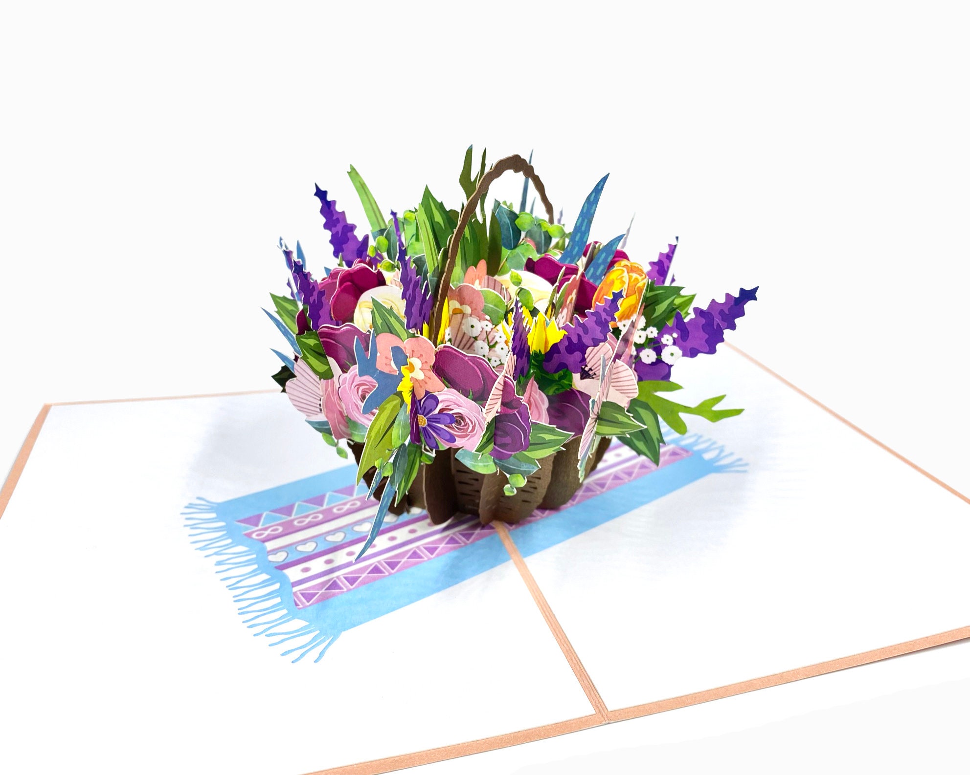 Flower Basket Pop up Card, Floral Mother's Day Card, Mother's Day Card ...