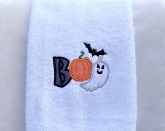 Halloween Hand Towel Custom Embroidered White Towel | Etsy
