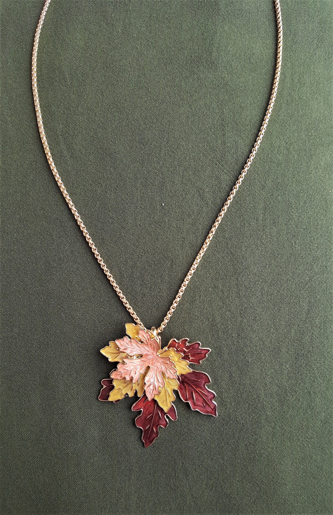 Maple Leaf Pendant Necklace,maple Leaf Jewelry, Gold Chain Necklace ...
