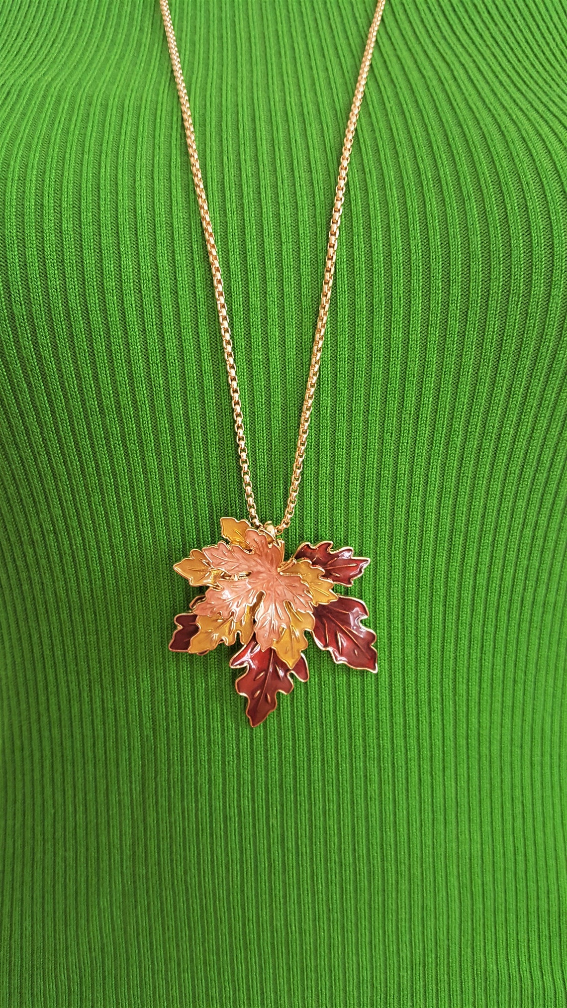 Maple Leaf Pendant Necklace,maple Leaf Jewelry, Gold Chain Necklace ...