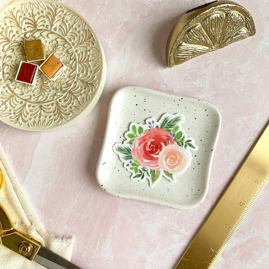 Rose Sticker, Vinyl Decal, Watercolor Roses Sticker, Botanical Gift for ...