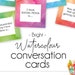 Conversation Starter Ice Breaker Cards Bright Watercolour - Etsy