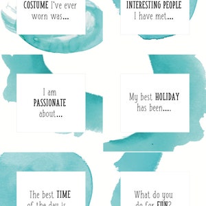 Conversation Starter Ice Breaker Cards - Etsy