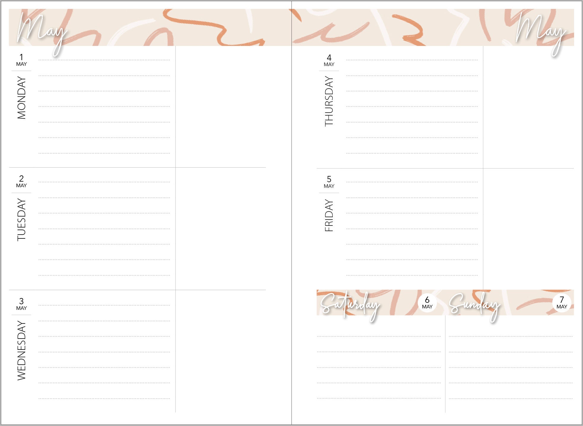 2023 Printable Teacher Diary Planner - Abstract Neutral Design - Etsy