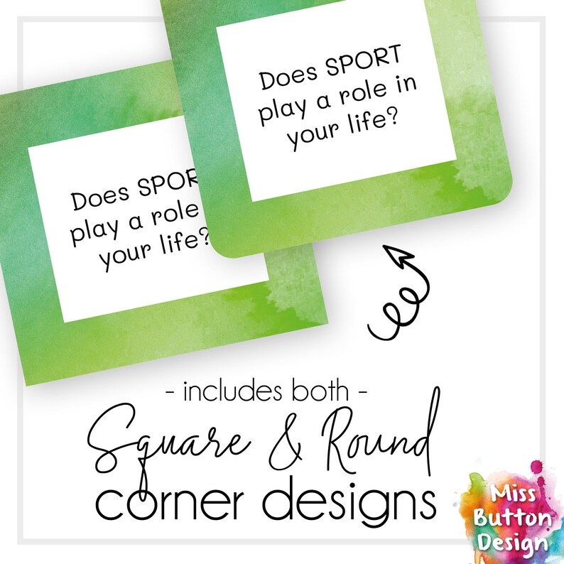 Conversation Starter Ice Breaker Cards - Bright Watercolour Design - Etsy