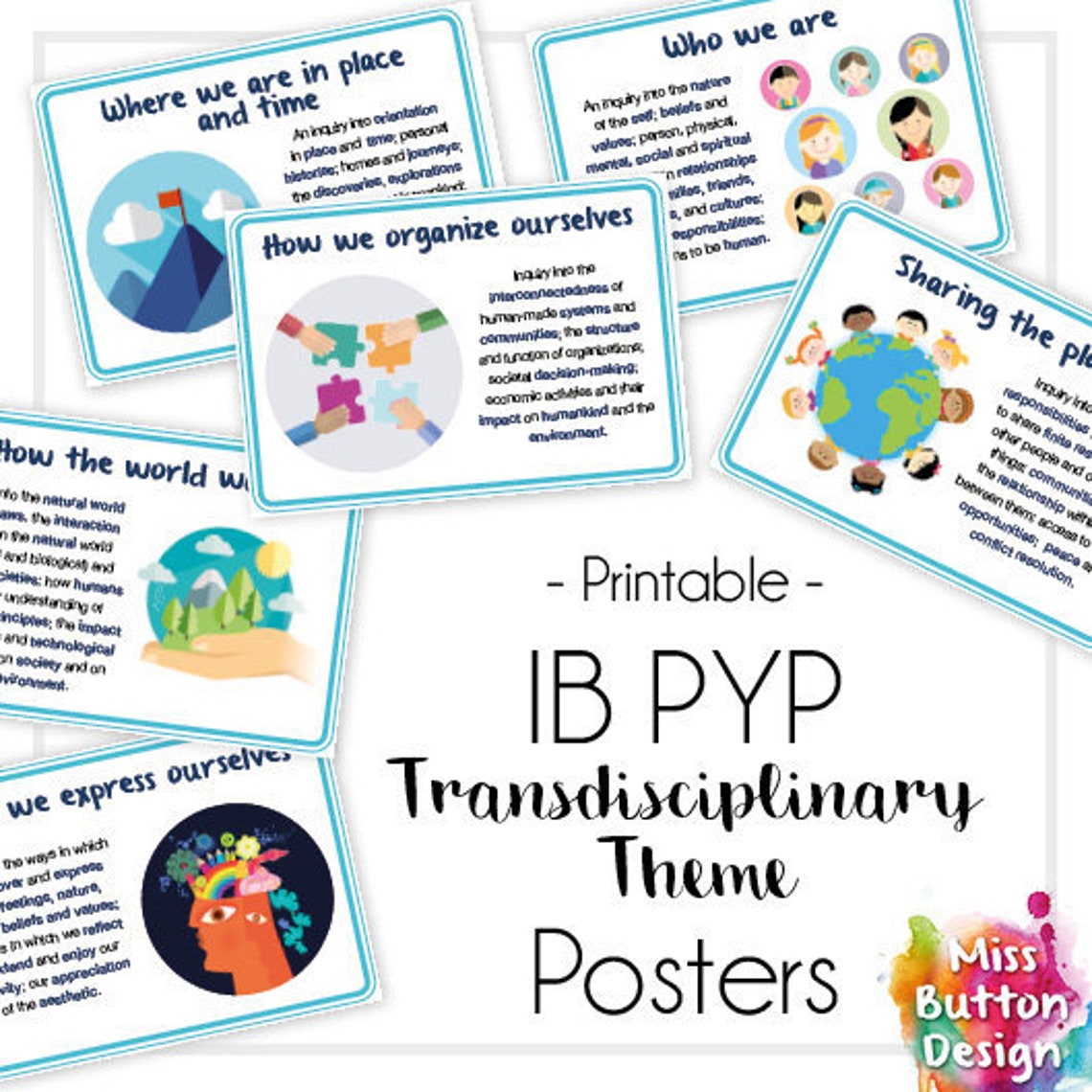Printable IB PYP Transdisciplinary Theme Posters - Landscape - Etsy Canada