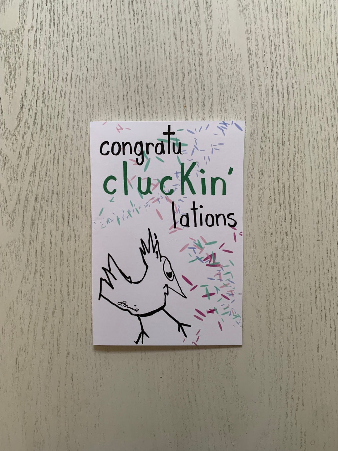 Congratulations “congrats” / Greeting Card / Crafted on Canvas Card ...