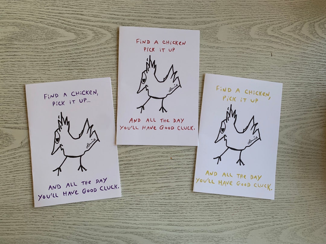 Chicken “good Luck” / Encouragement / “fun Fowl” Card Collection - Etsy