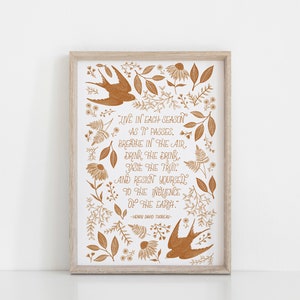 11x17 Wall Print: Henry David Thoreau Changing Seasons Quote From ...