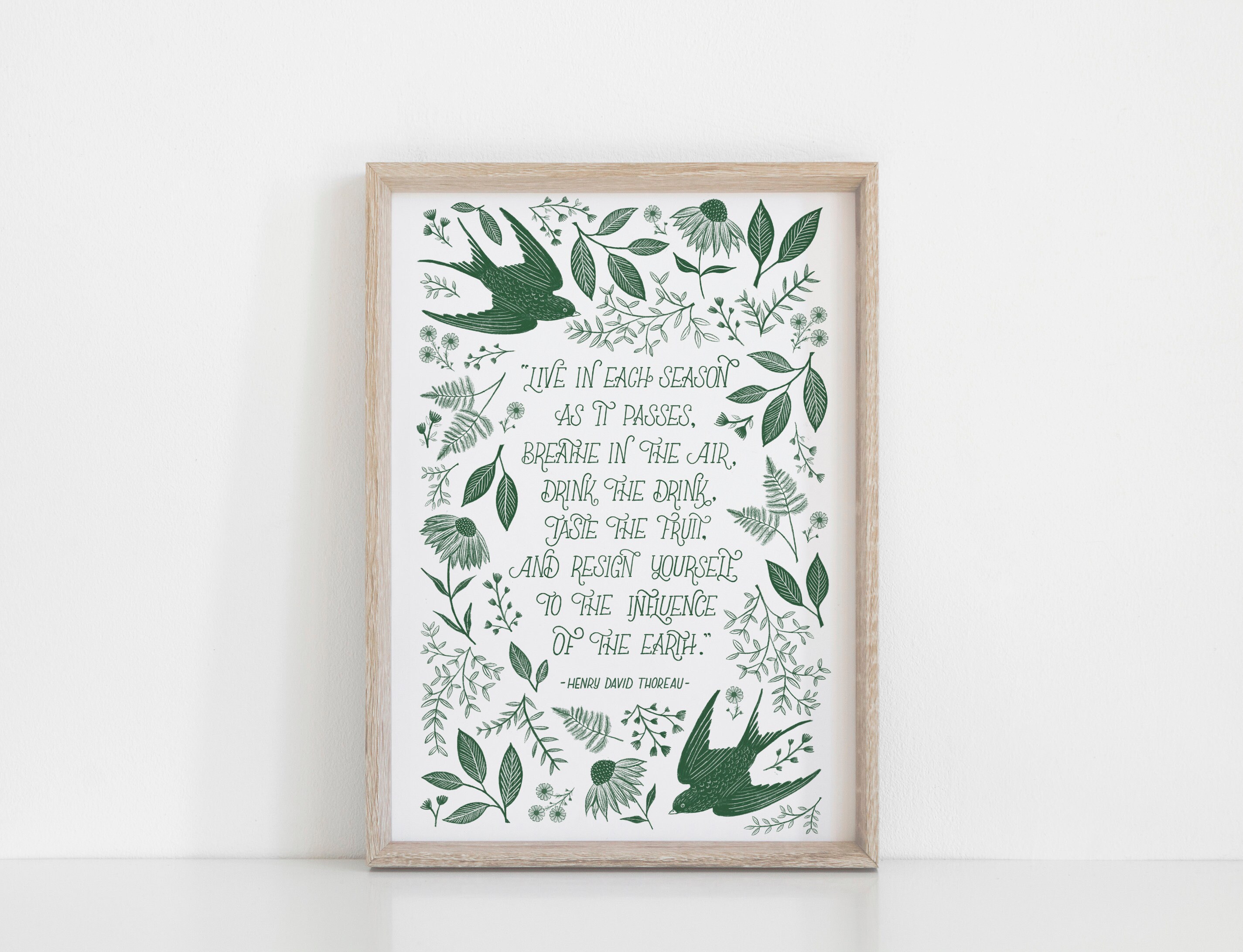 11x17 Wall Print: Henry David Thoreau Changing Seasons Quote From ...