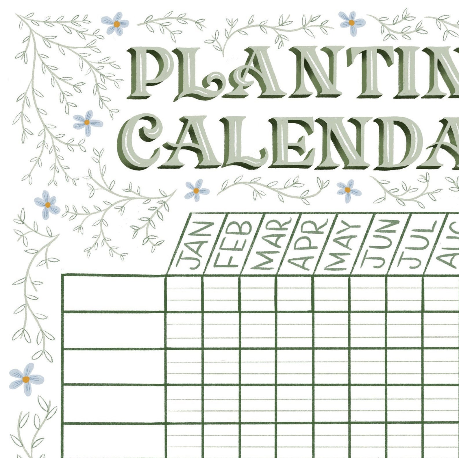 BUNDLE: Printable Planting Calendar & Garden Notes Page Customizable ...