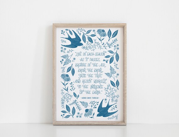 11x17 Wall Print: Henry David Thoreau Changing Seasons Quote - Etsy