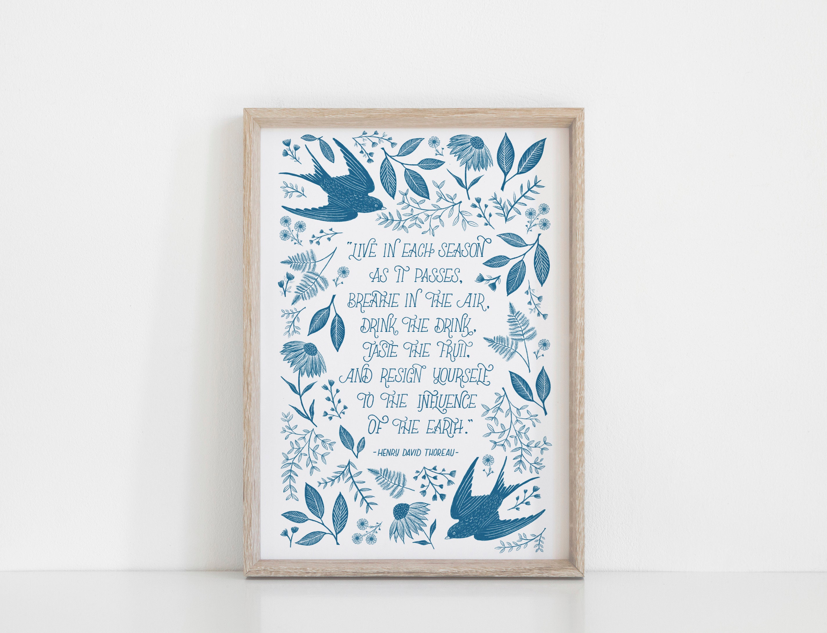 11x17 Wall Print: Henry David Thoreau Changing Seasons Quote From ...