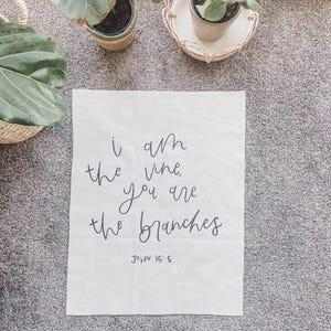 Hand Painted Canvas Banner | Bible Verse Home Decor | John 15:5 - Etsy
