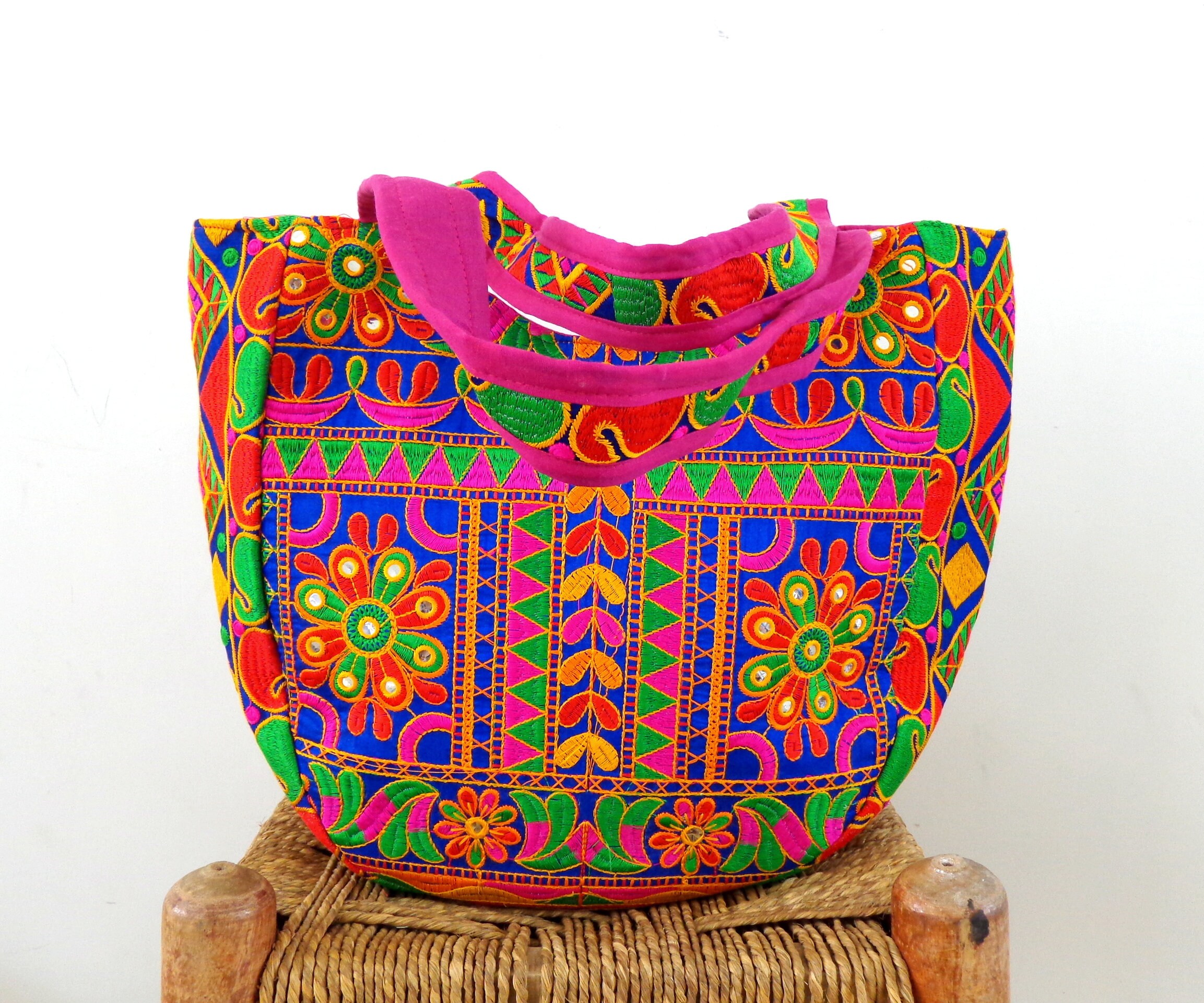 Gujarati Hand Embroidery Multicolored Shoulder Bag - Etsy
