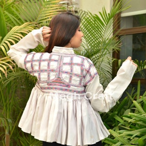 1960's Gujarati Embroidered Vintage Angrakha Style Top-kediya Top ...