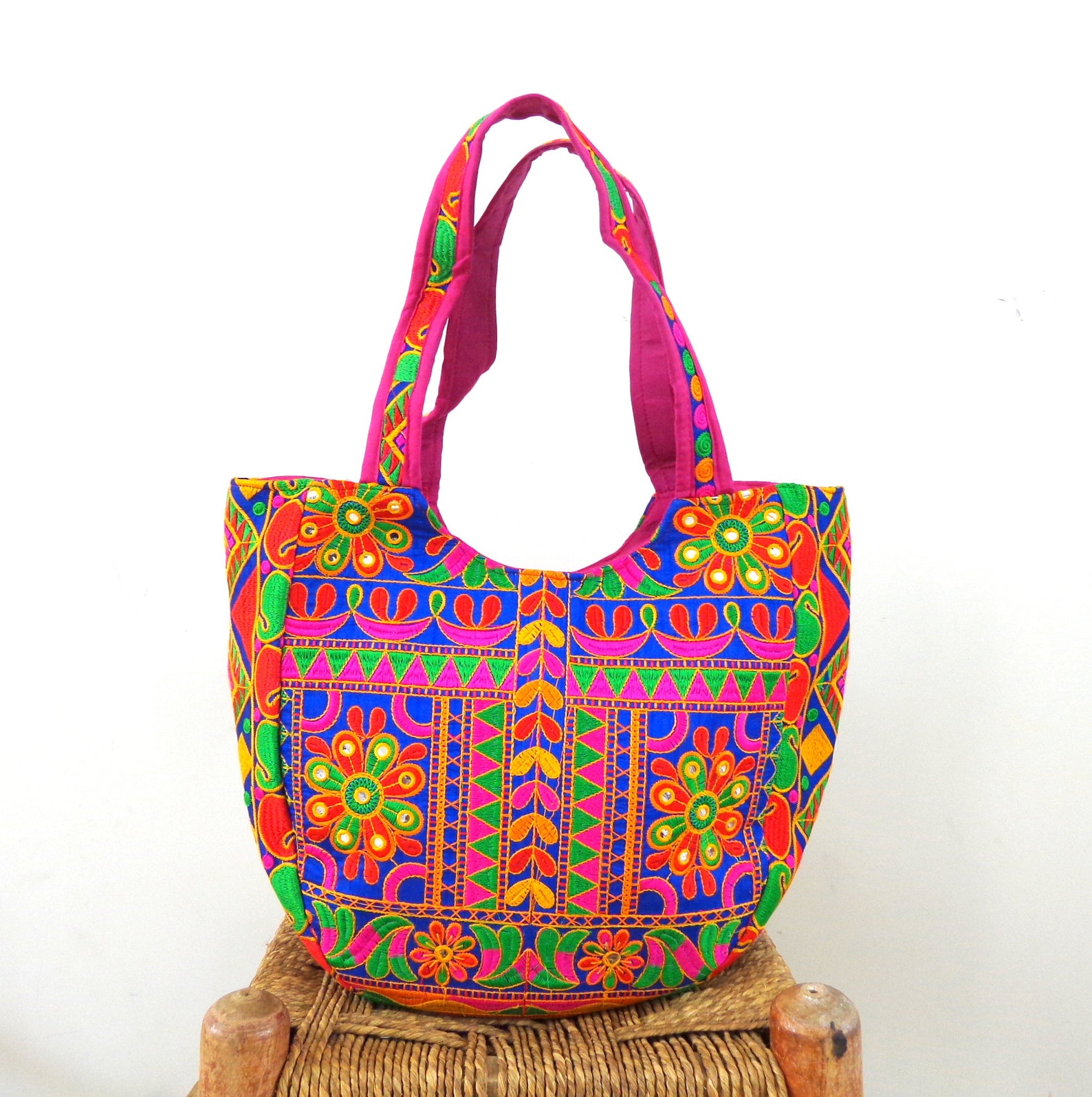 Gujarati Hand Embroidery Multicolored Shoulder Bag - Etsy