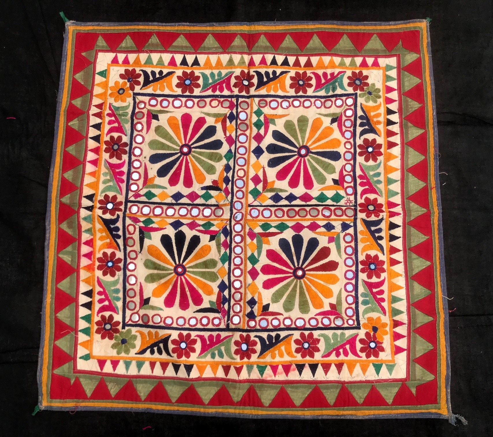 Wall Décor Vintage Kutch Banjara Tribal Hand Embroidery Chakla Wall ...
