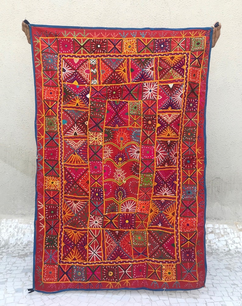 Gujarati Kutch Hand Embroidery Collectible Wall Decor-Mochi | Etsy