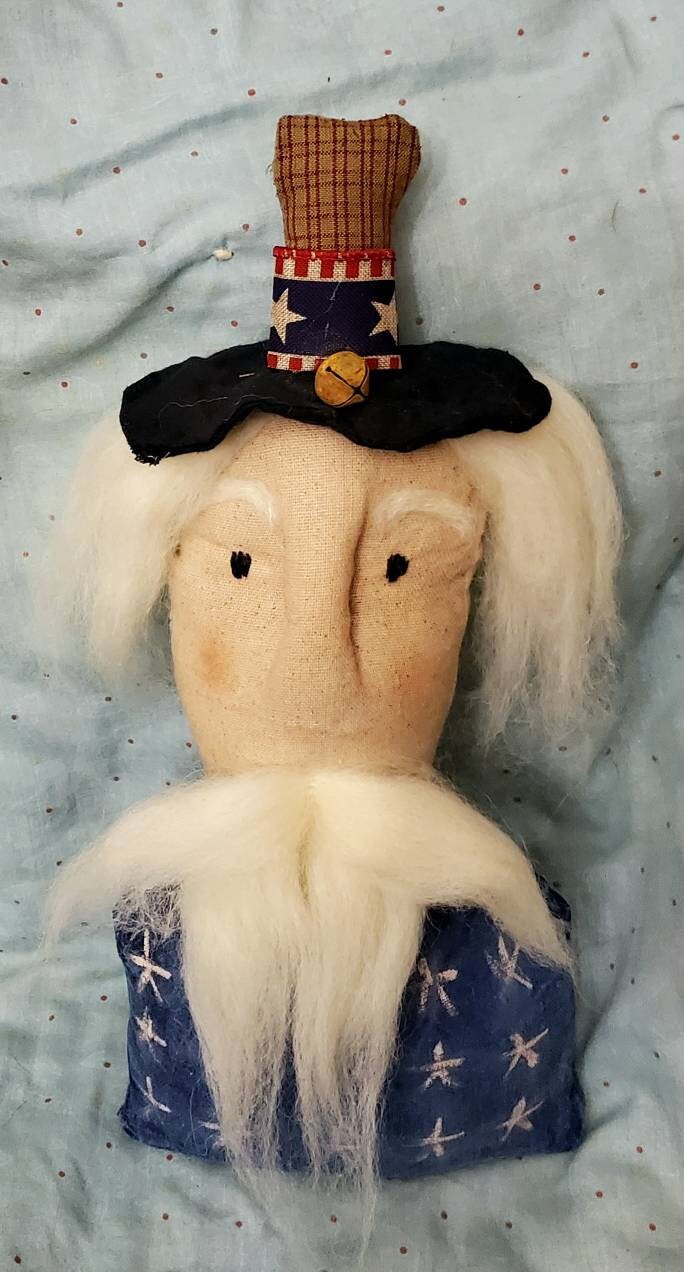 Primitive Patriotic Uncle Sam Stump Doll - Etsy UK