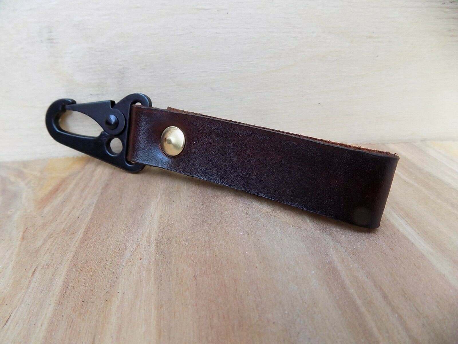 Handmade Leather Key Fob Alloy Clasp Brown - Etsy UK