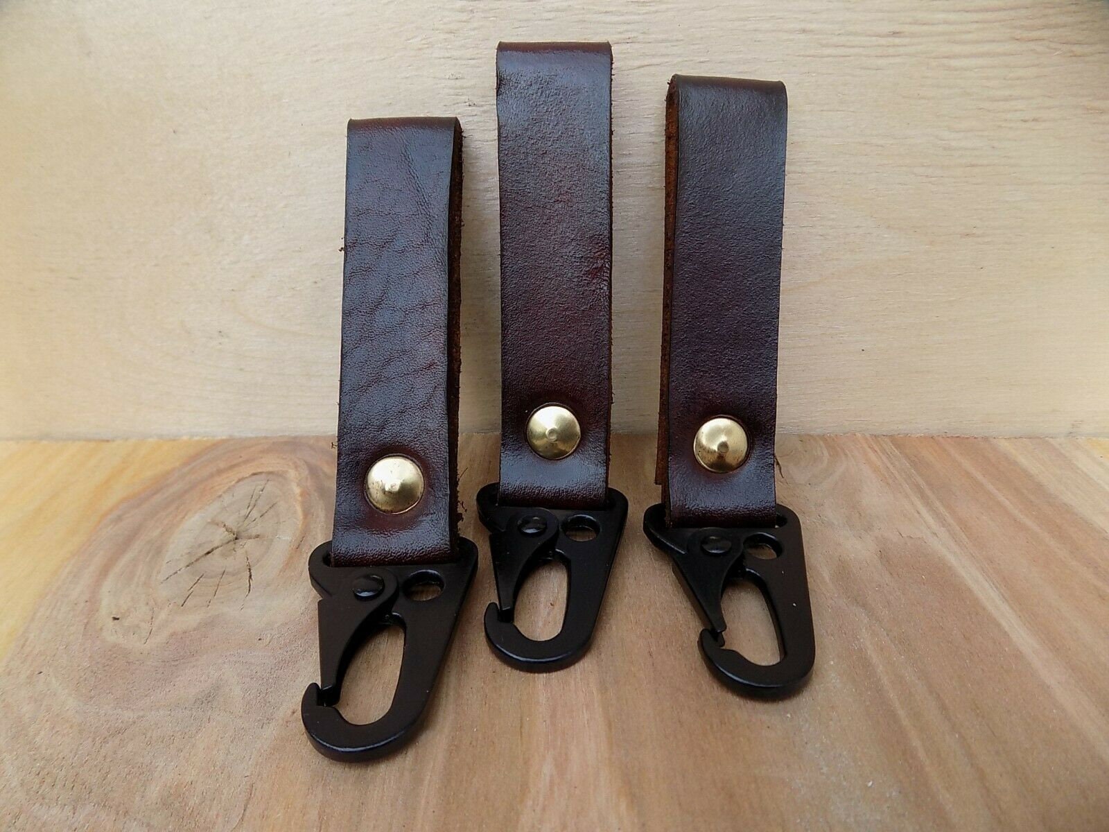 Handmade Leather Key Fob Alloy Clasp Brown - Etsy UK