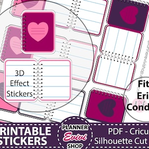 3D Effect Sticker/printable Planner Stickers/erin Condren Planner ...