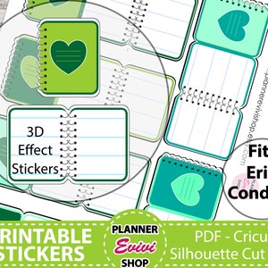 3D Effect Sticker/printable Planner Stickers/erin Condren Planner ...