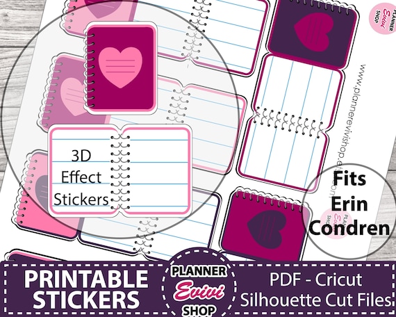 3D Effect Sticker/printable Planner Stickers/erin Condren | Etsy