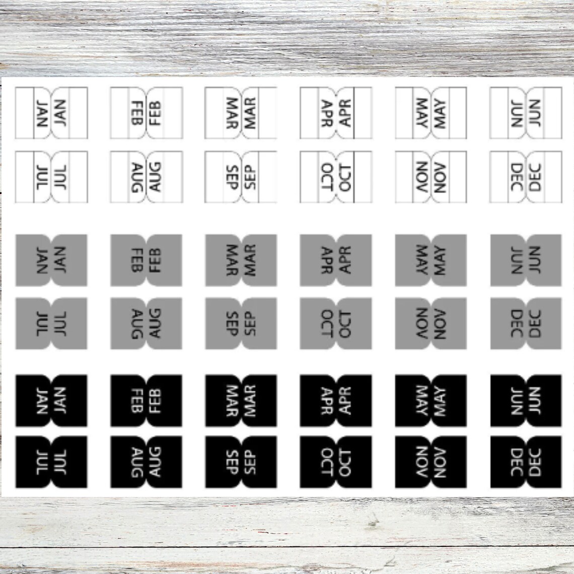 PLANNER TABS Printable Stickers Hobonichi Tabs Tab - Etsy