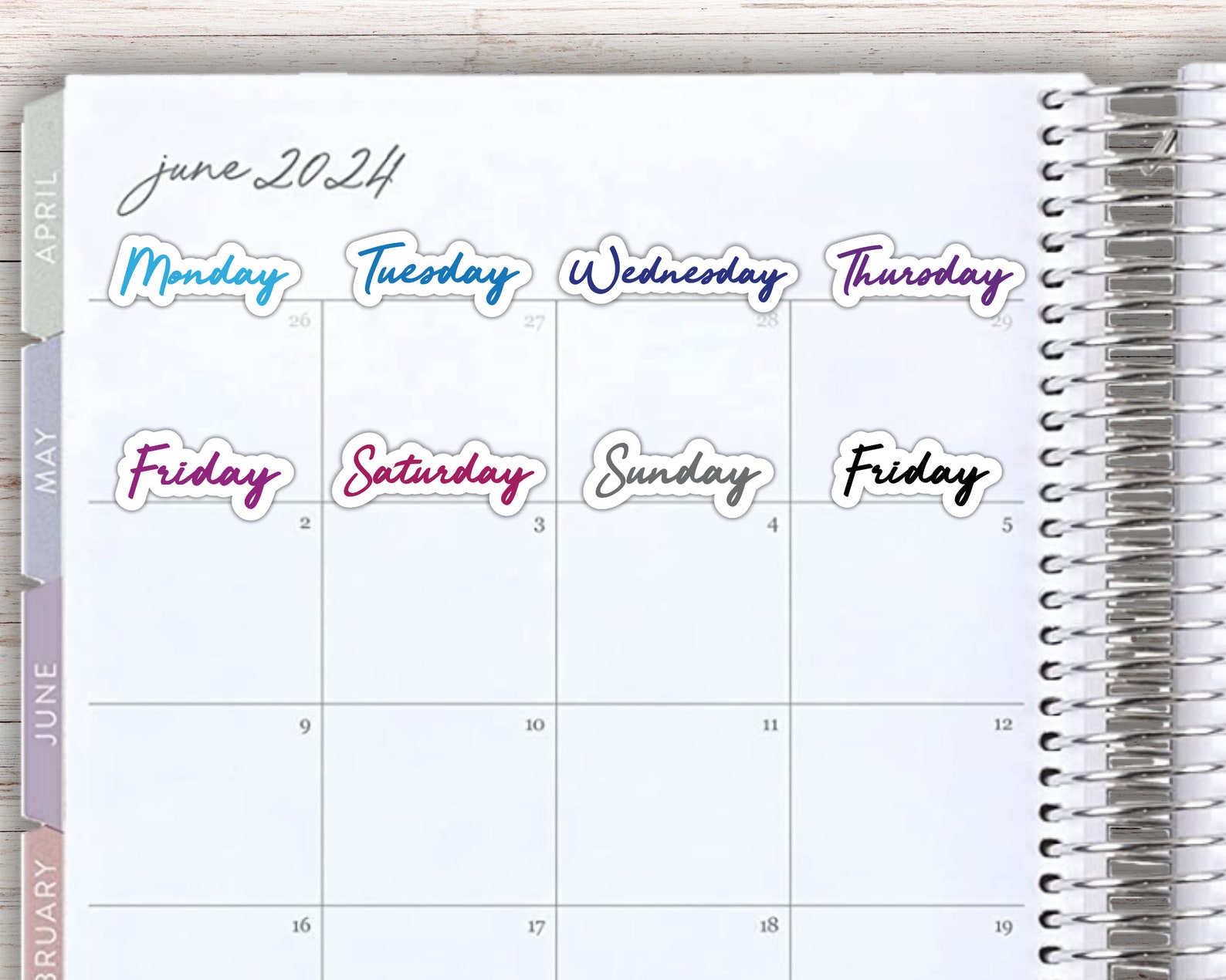 Days of the Week Script Stickers/printable Planner Stickers/erin ...