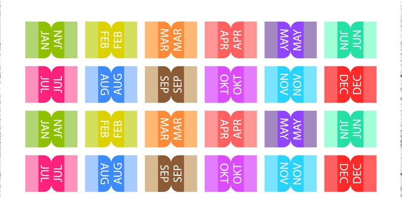 Erin Condren Monthly Tabs, Printable Planner Stickers, Divider Tabs ...