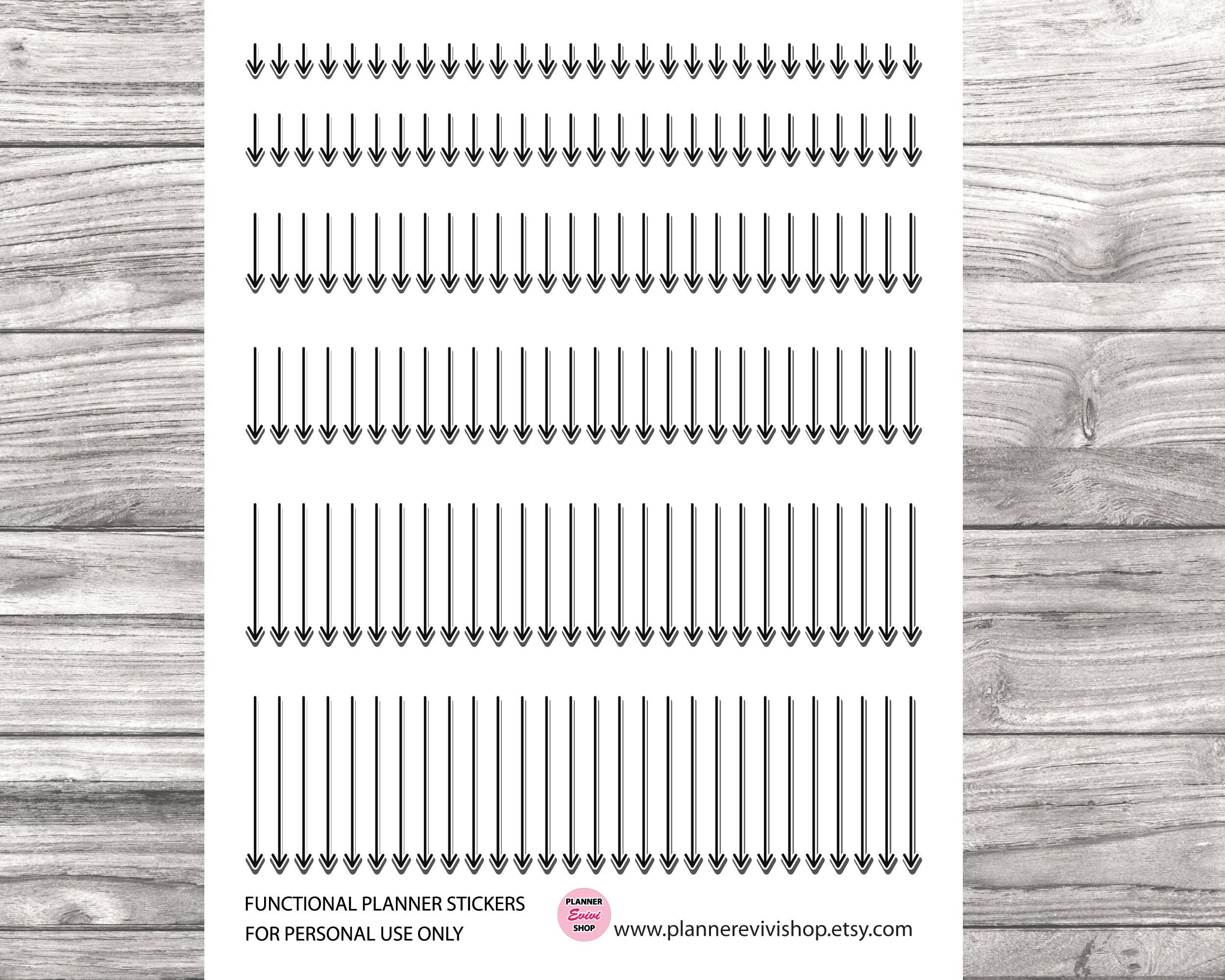 Skinny Arrow Planner Stickers Printable FOILED Arrow Doodles - Etsy