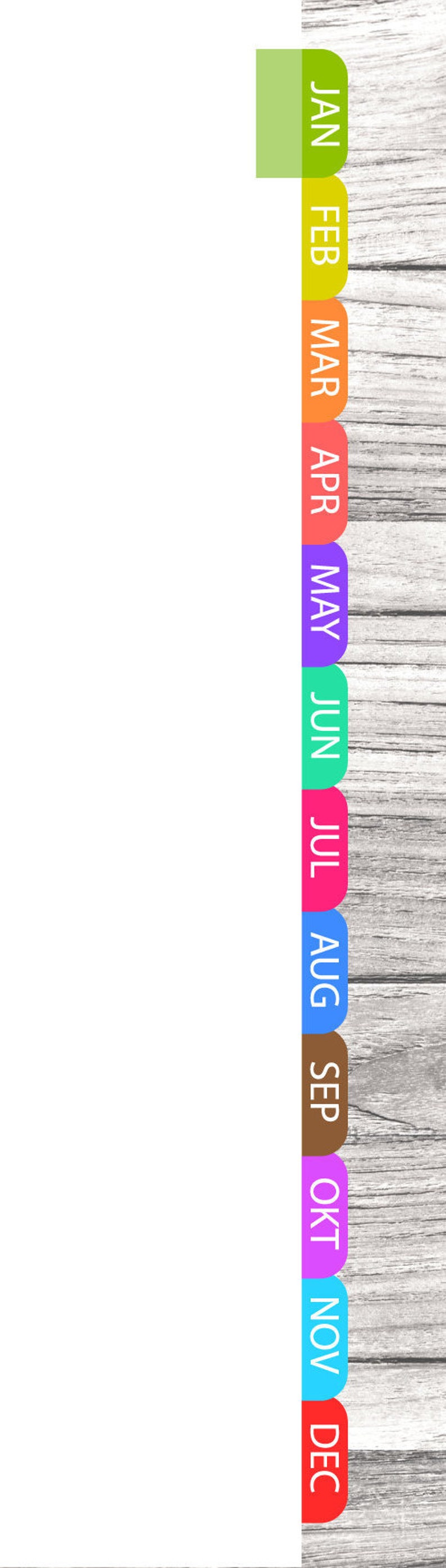 Erin Condren Monthly Tabs, Printable Planner Stickers, Divider Tabs ...