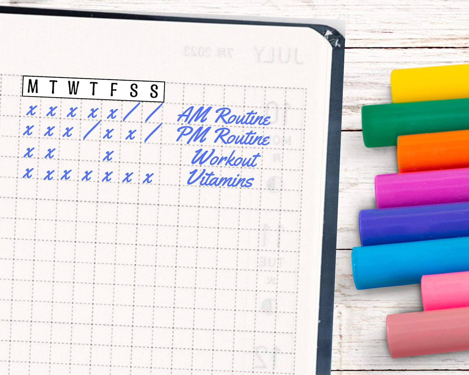 Hobonichi Weeks Horizontal MTWTFSS Strips/printable Planner Stickers ...
